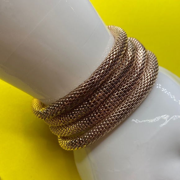 Jewelry | Snake Style Stretch Chain Bracelets Stack | Poshmark